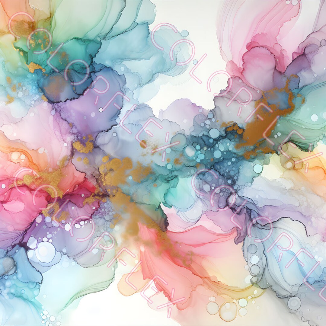 Rainbow Alcohol Ink Art - High Resolution Vector File-instant Digital ...