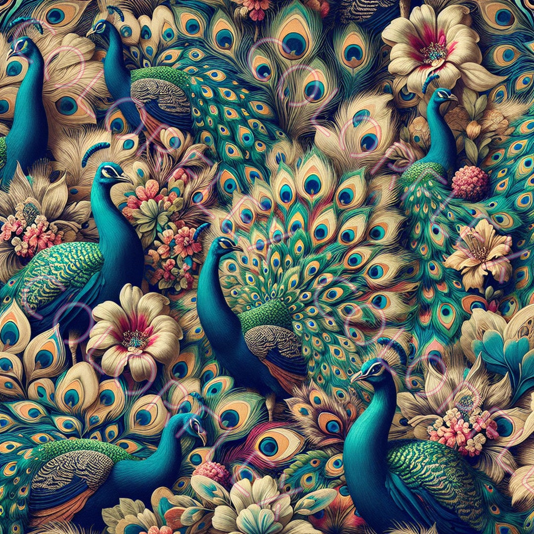 Peacock-print(16) - High Resolution Vector File -instant Digital ...