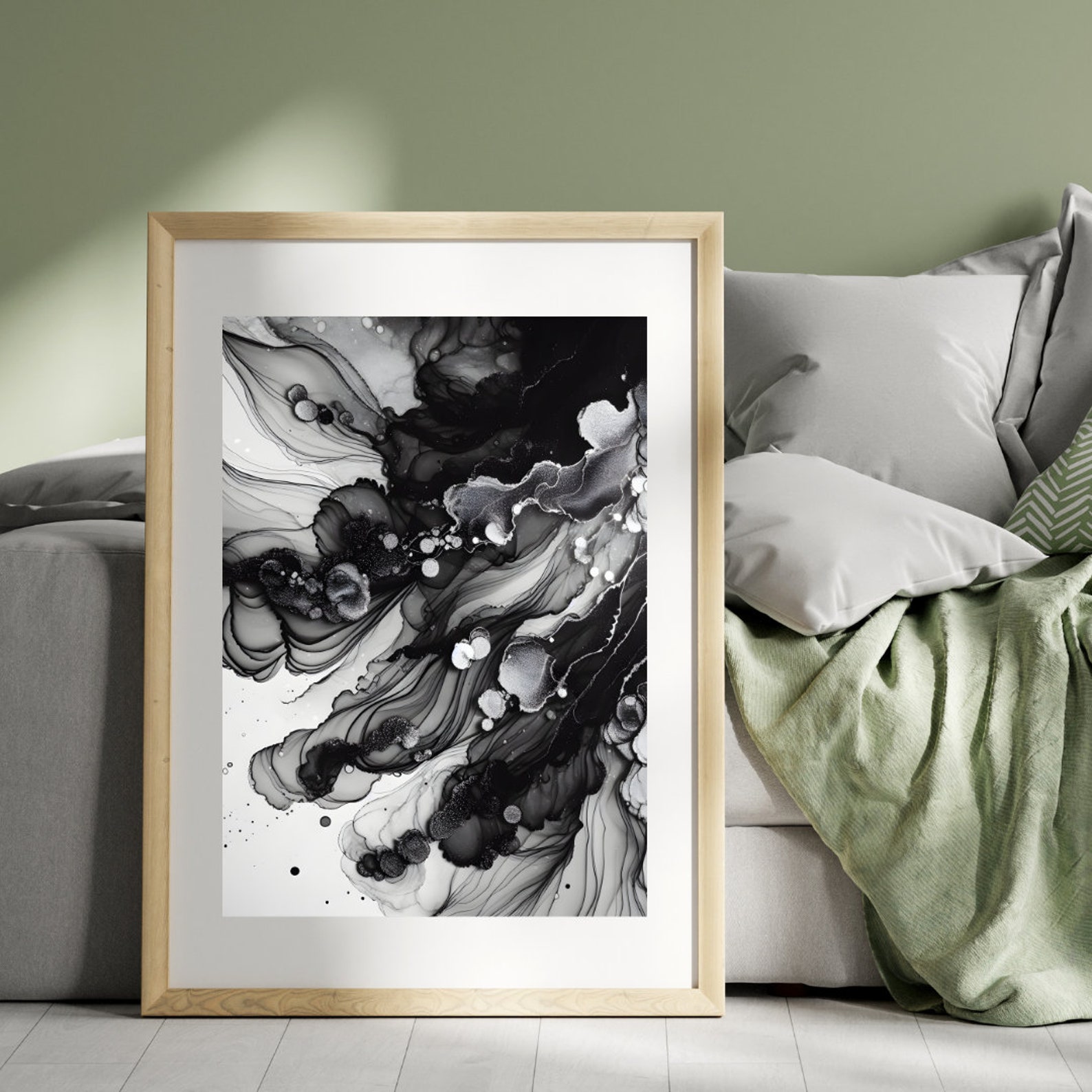 Abstract Printable Art, Black and White Print, Digital Download ...