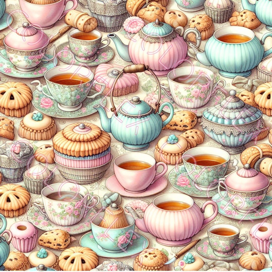 Tea-party(6) - High Resolution Vector File -instant Digital Download ...
