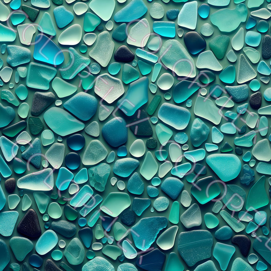 Teal Sea Glass - High Resolution Vector File-instant Digital Download ...