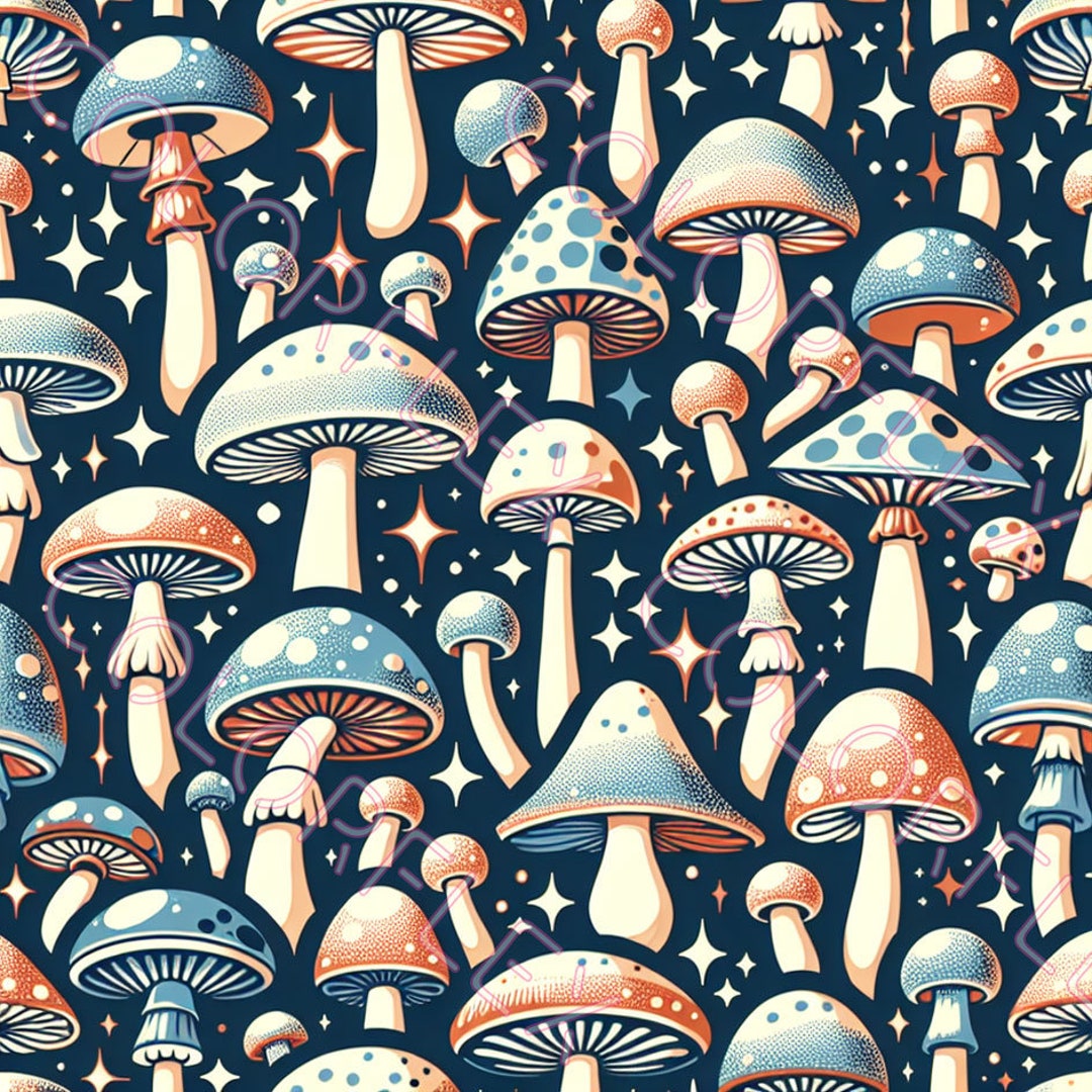 Mushroom-print(1) - High Resolution Vector File -instant Digital ...