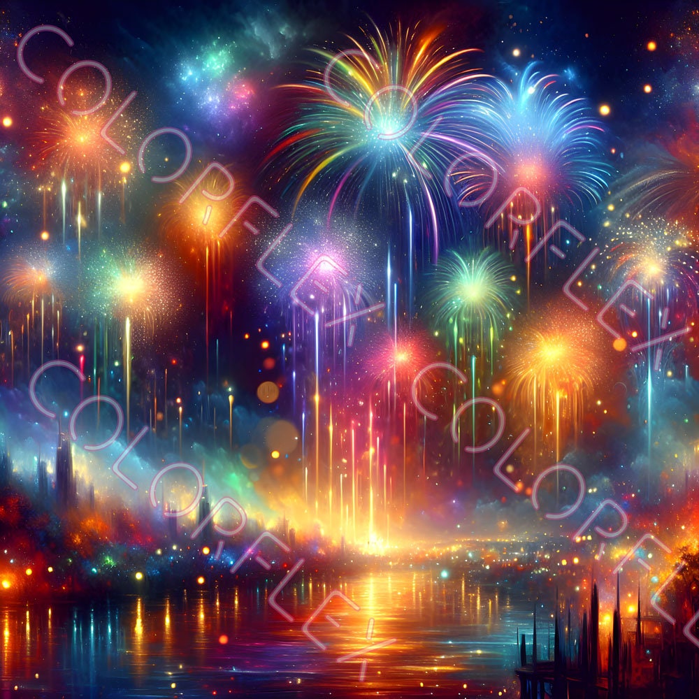 Rainbow-fireworks - High Resolution Vector File-instant Digital ...