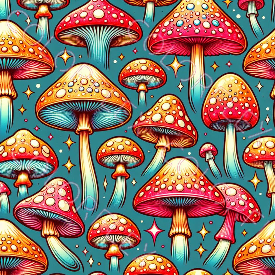 Mushroom-print(4) - High Resolution Vector File -instant Digital ...
