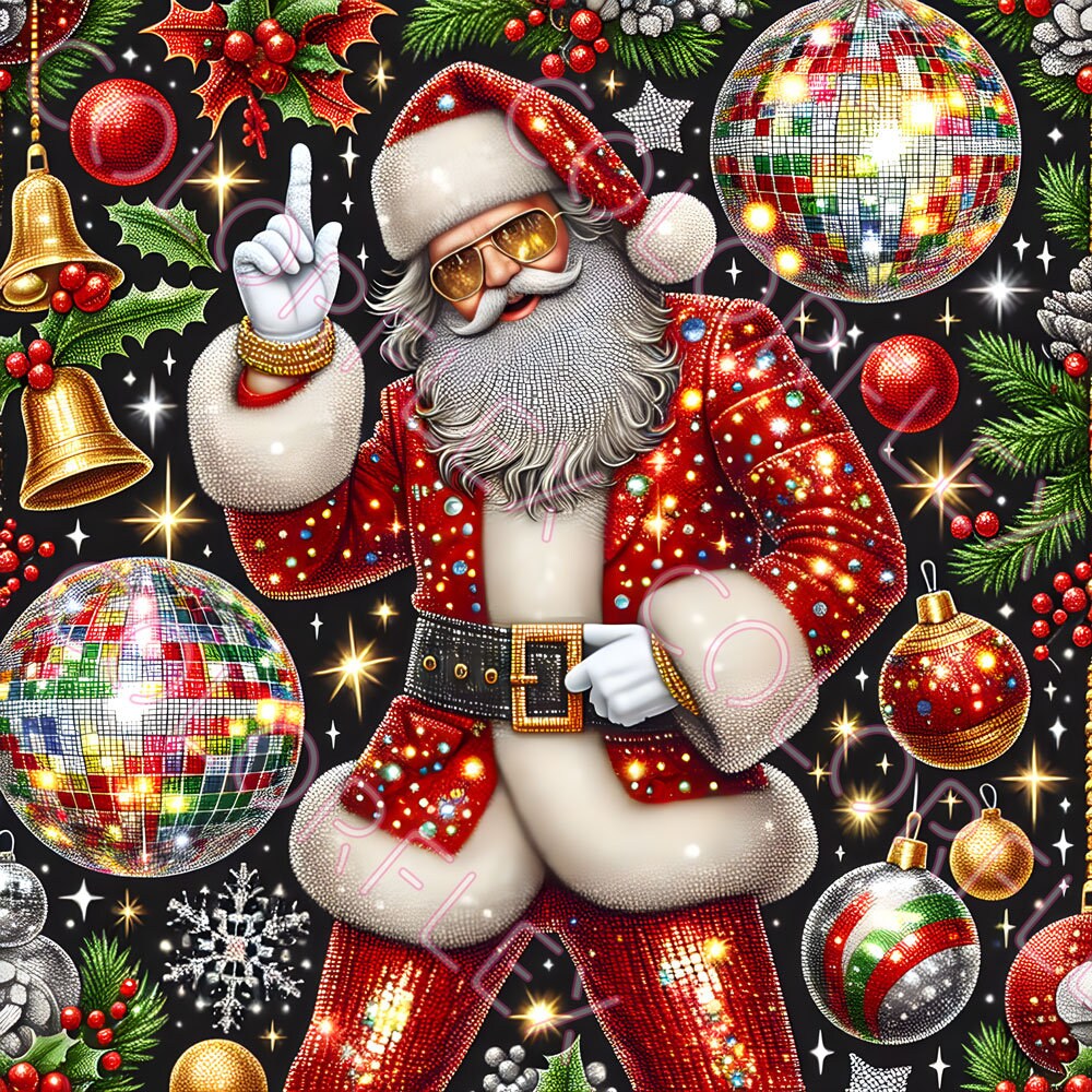 Disco-santa - High Resolution Vector File -instant Digital Download ...