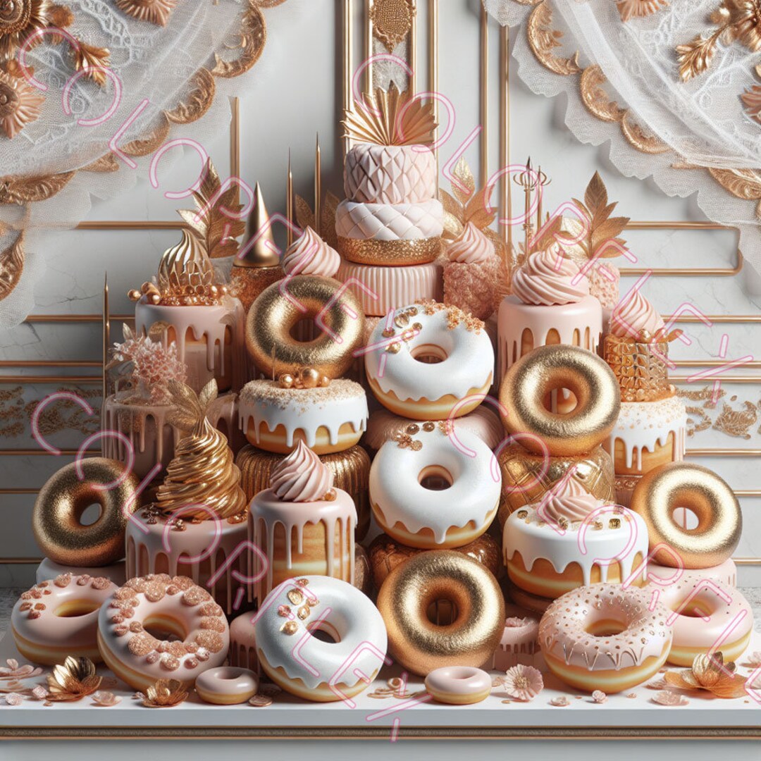 Fancy-wedding-donuts(1)- High Resolution Vector File -instant Digital ...