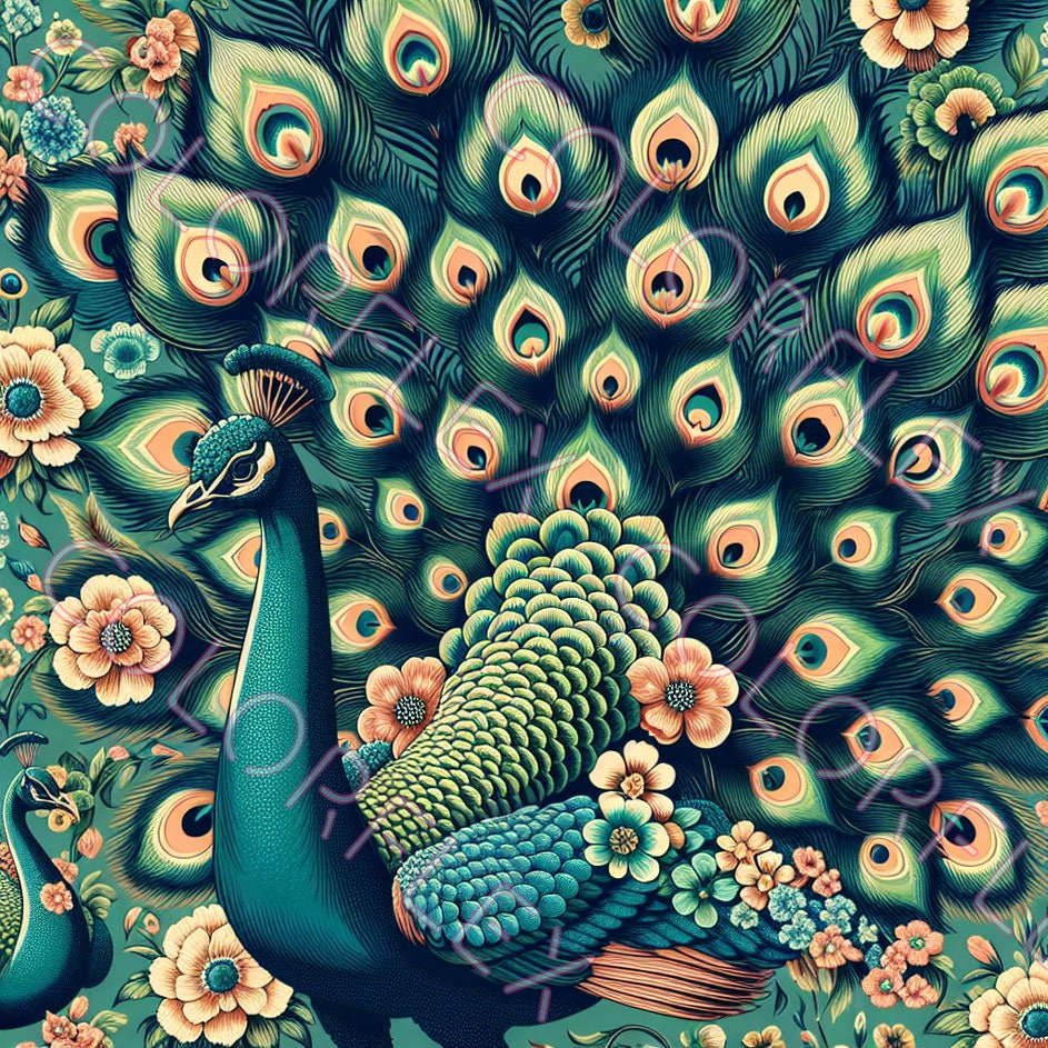 Peacock-print(2) - High Resolution Vector File -instant Digital ...