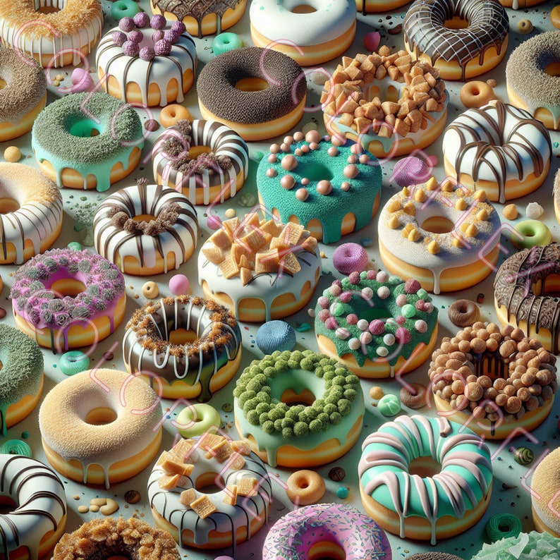 Fancy-donuts(2) - High Resolution Vector File -instant Digital Download ...