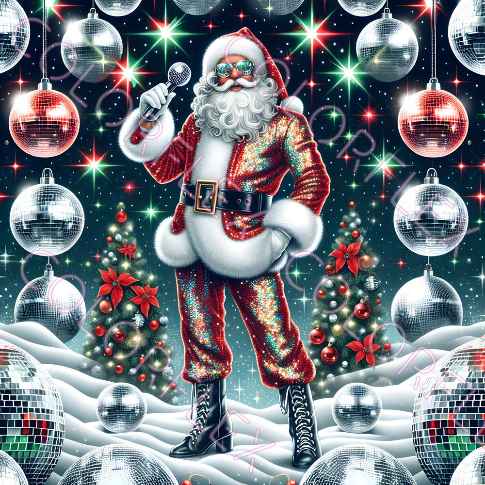 Disco-santa1 High Resolution Vector File instant Digital Download ...