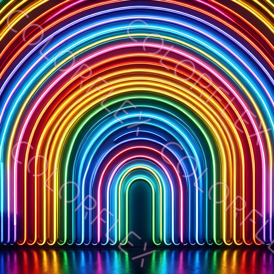 Neon-rainbow - High Resolution Vector File -instant Digital Download ...