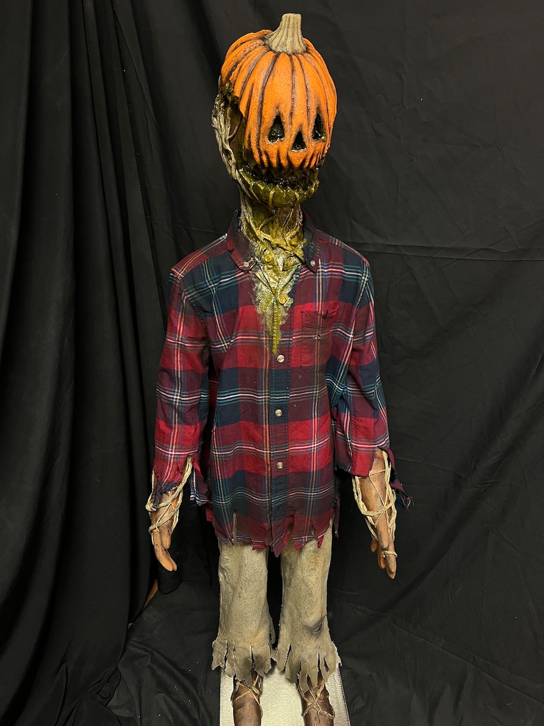 Pumpkin Pete Static Prop 4ft Tall | Posable, Static Prop, Halloween ...
