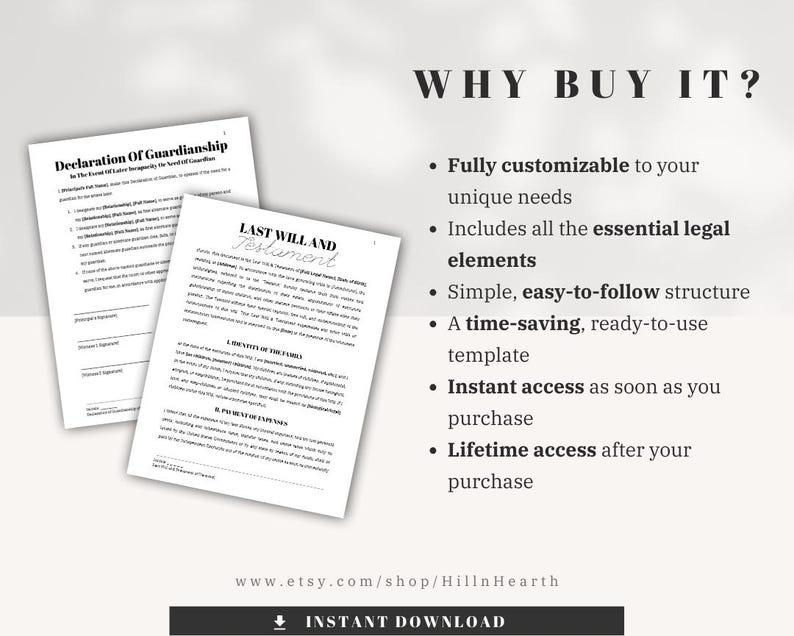 Last Will and Testament Template – Customizable, Legal Document ...