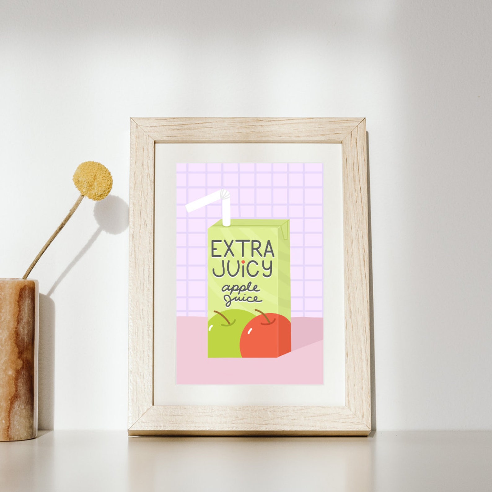 Apple Juice Box Art Fruit Juice Print Download Quirky Wall Decor ...