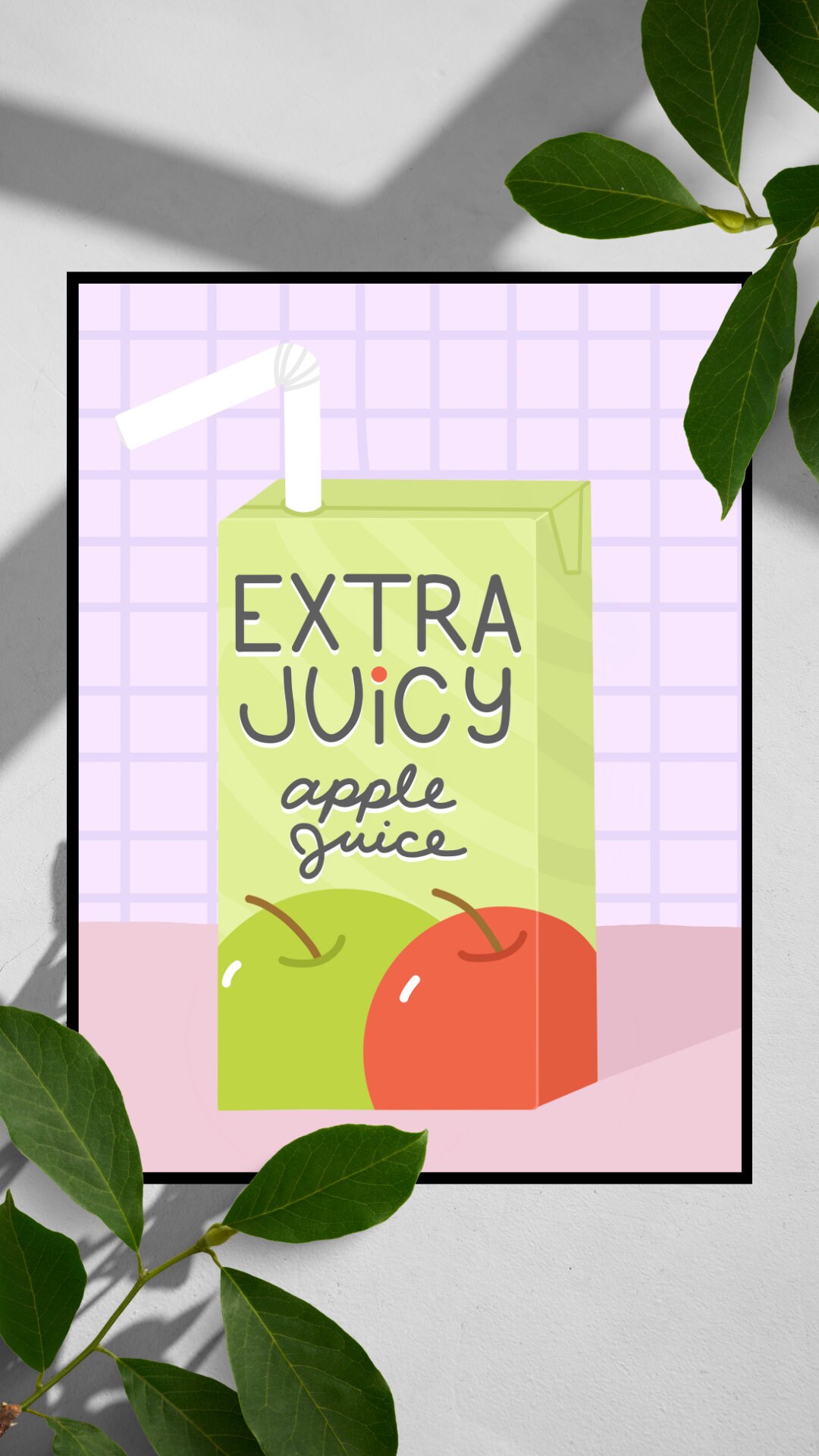 Apple Juice Box Art Fruit Juice Print Download Quirky Wall Decor ...