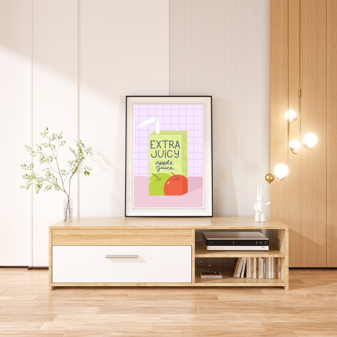 Apple Juice Box Art Fruit Juice Print Download Quirky Wall Decor ...