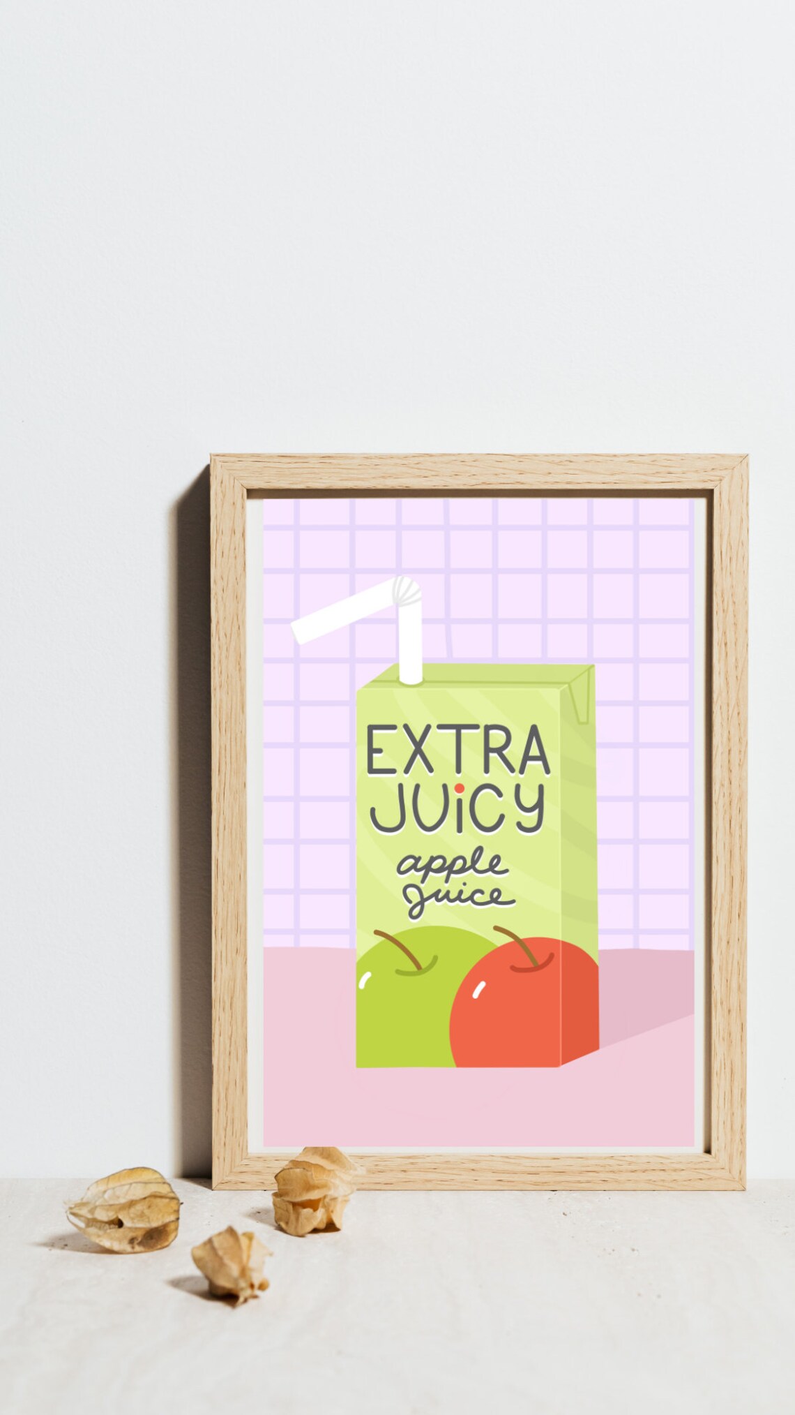 Apple Juice Box Art Fruit Juice Print Download Quirky Wall Decor ...