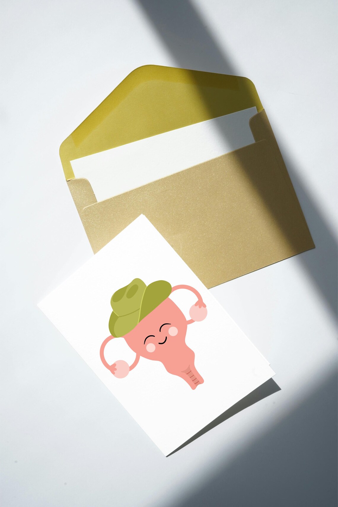 Uterus Drawing With Cowgirl Hat Card Digital Print Hysterectomy Surgery ...