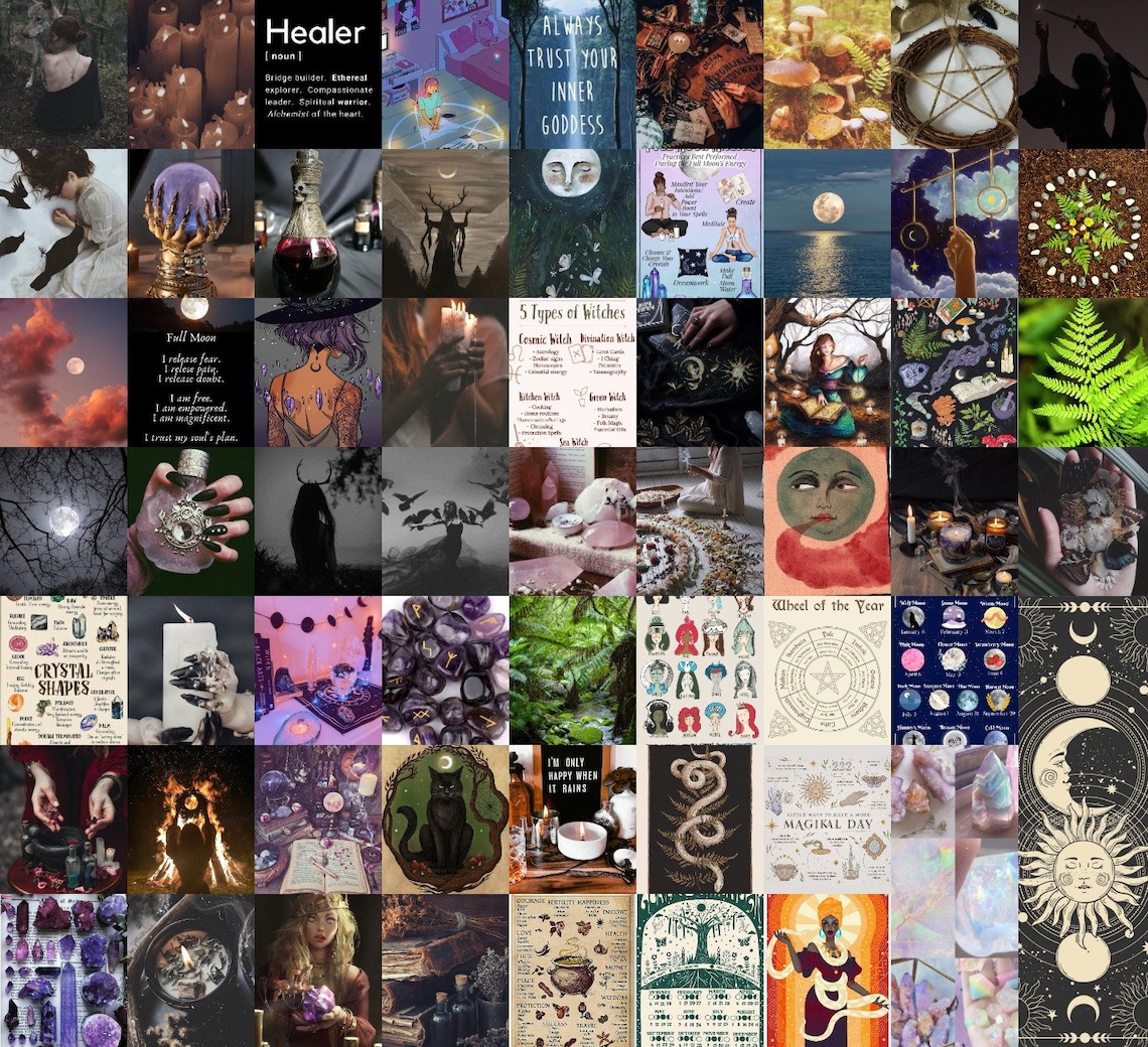 Witch Photo Collage Kit | 60 Images, Digital Download, Aesthetic Wall ...