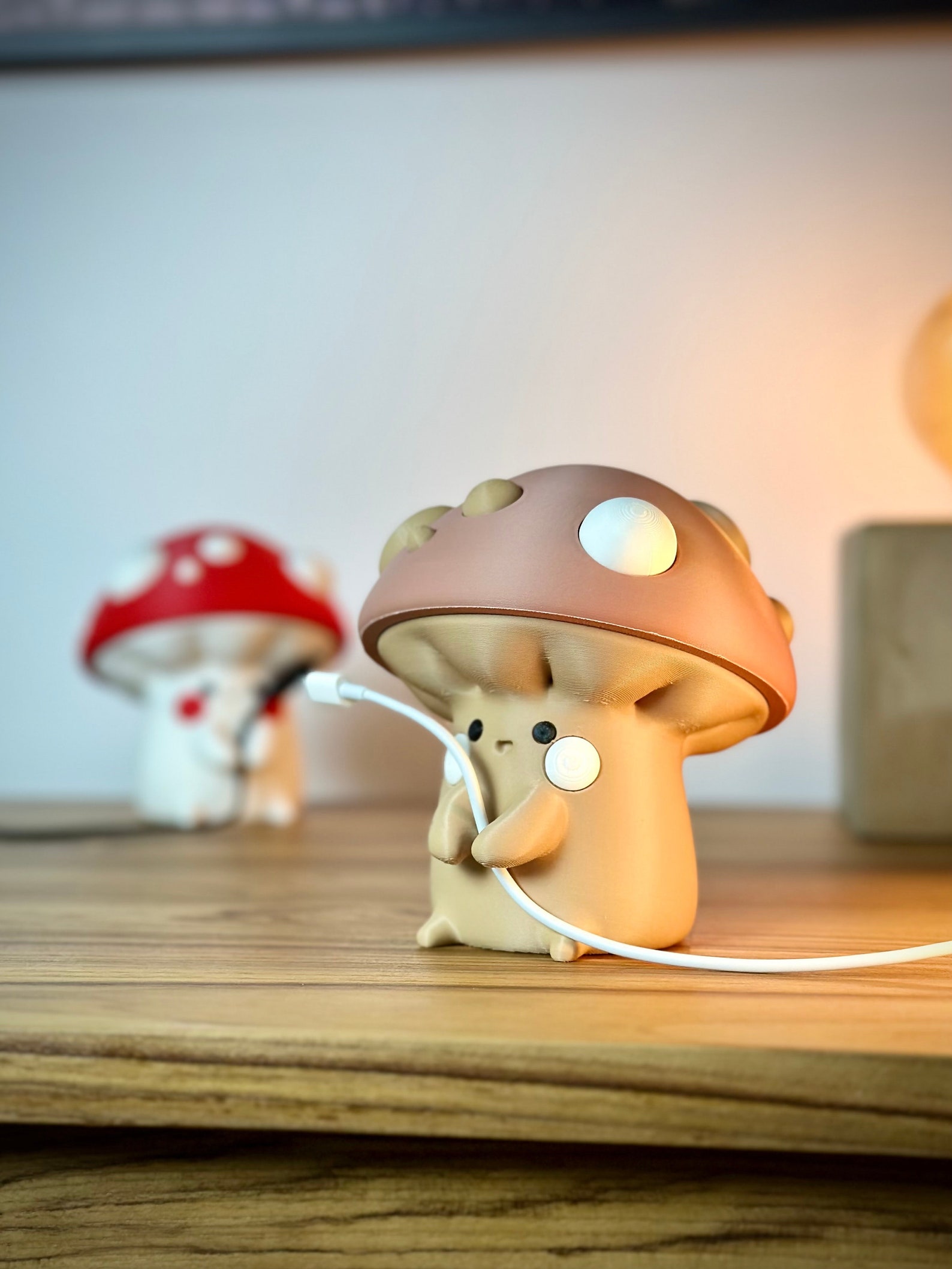 Cute Mushroom Cable Holder | Custom Colour | Mushroom Treasure Box ...