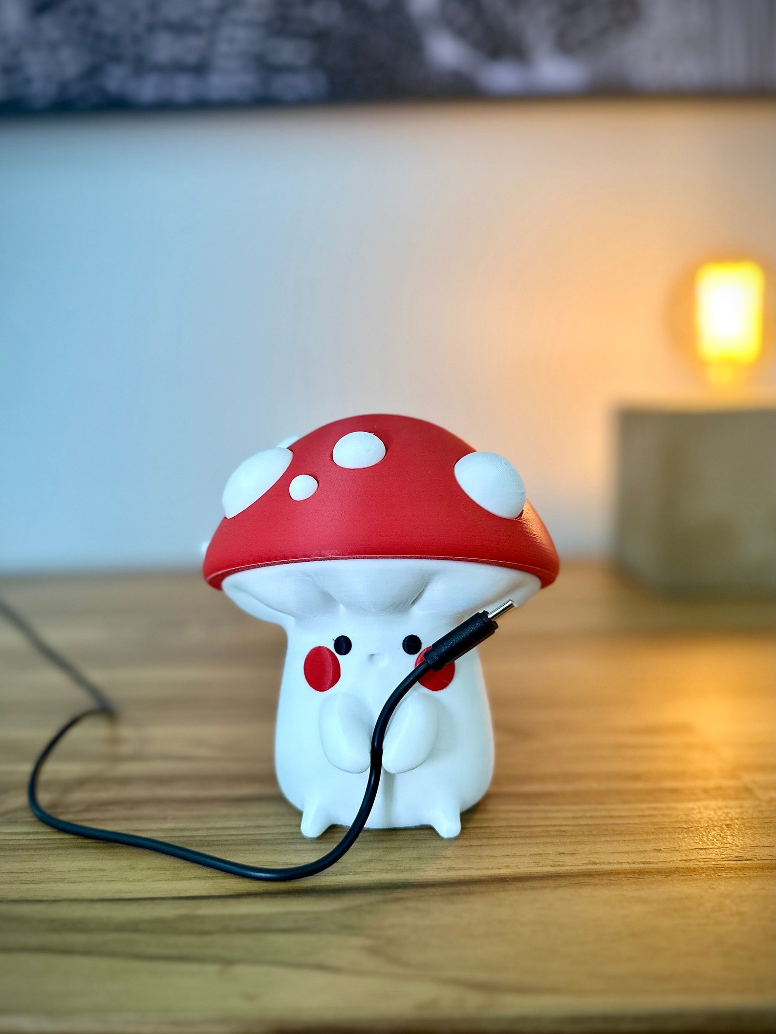 Cute Mushroom Cable Holder | Custom Colour | Mushroom Treasure Box ...