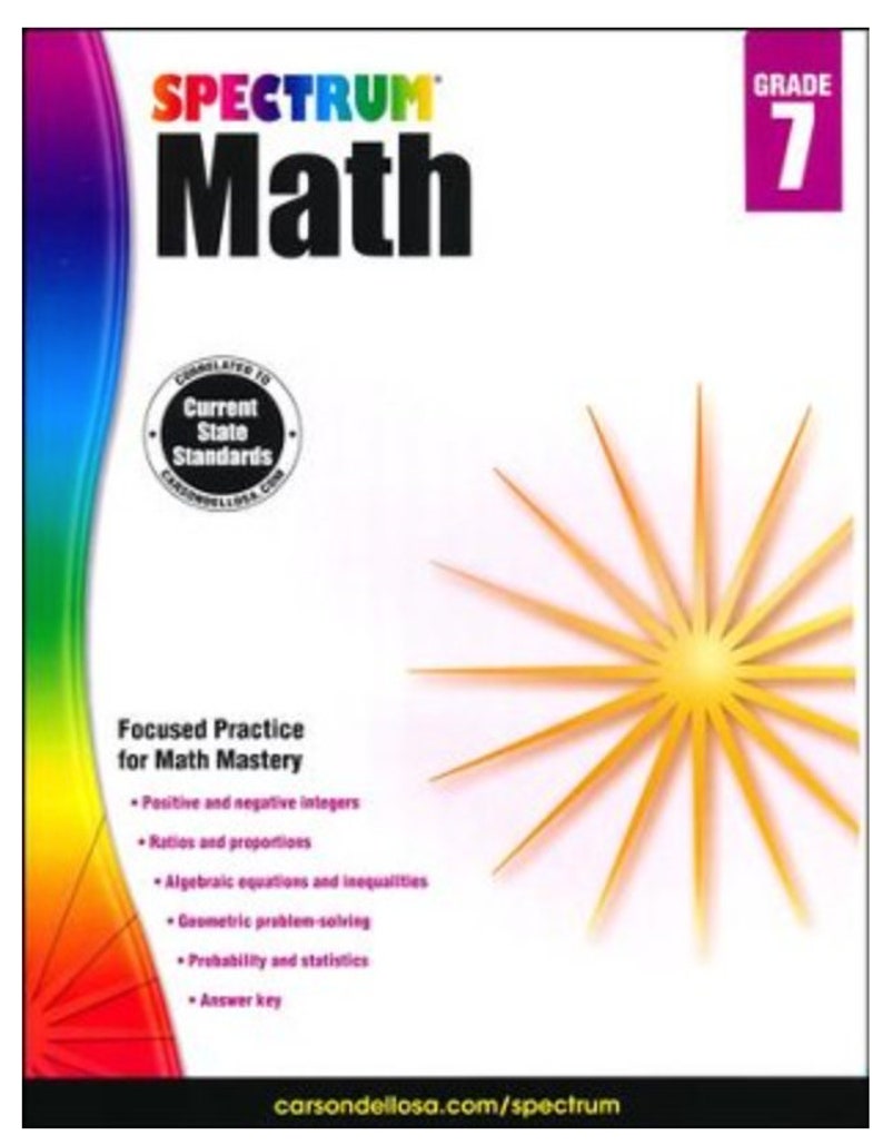 Spectrum Math Workbook Grade 7 - Etsy