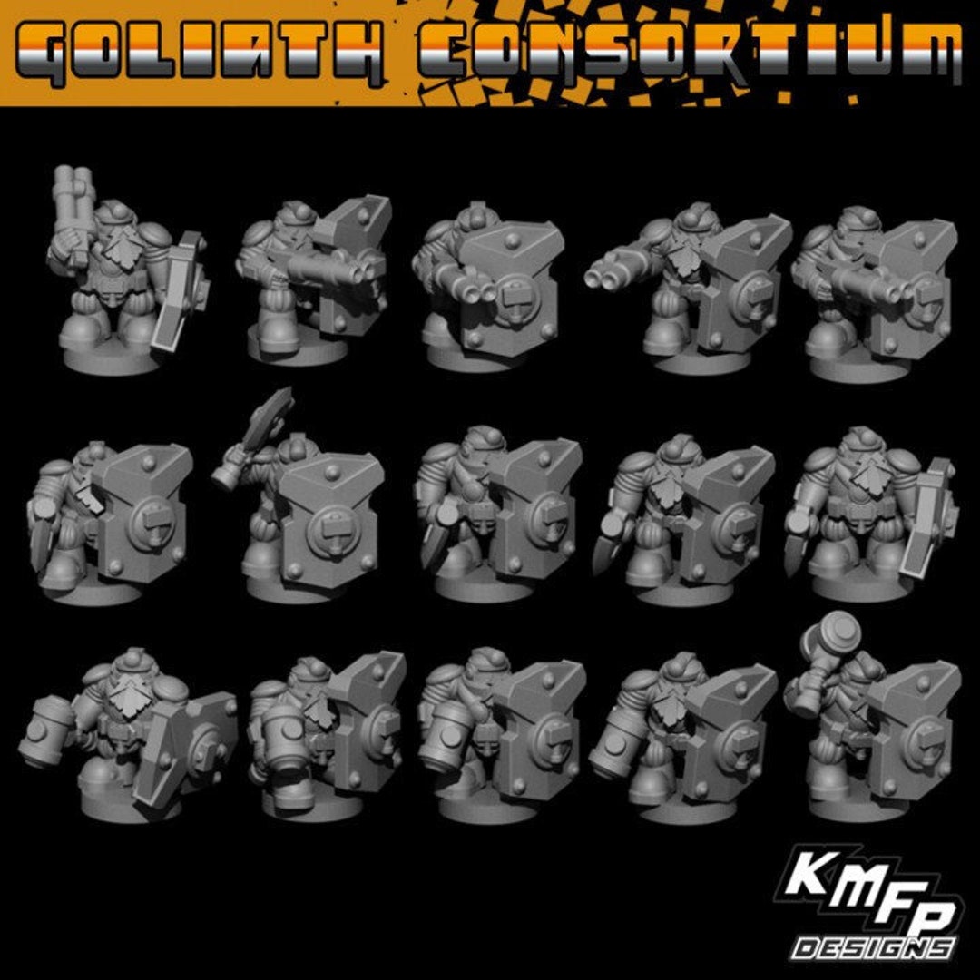 Goliath Consortium (space Dwarf) Shield Brothers Infantry for Tabletop ...