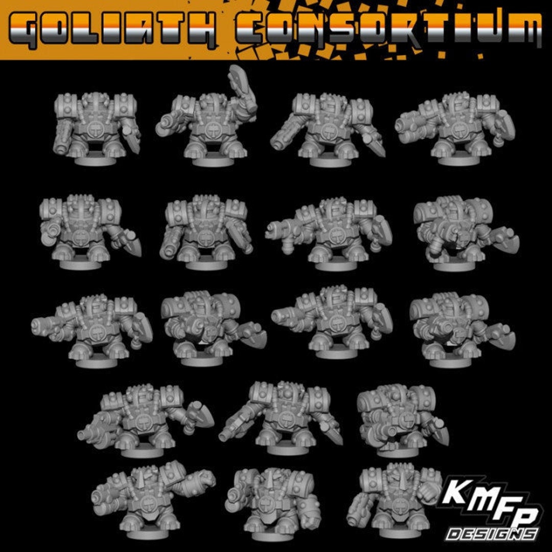 Goliath Consortium (space Dwarf) Exo-suits (6-8mm) for Tabletop ...
