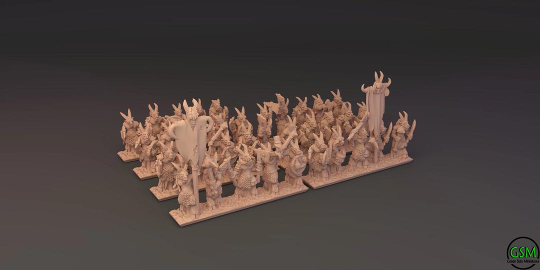 Beastmen Warriors (10mm Warmaster) by Green Skin Miniatures - Etsy