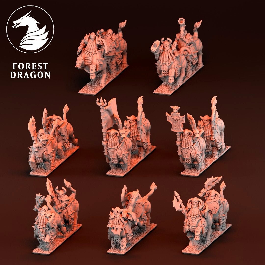 Dwarf Demonsmith Centaurs 10mm Warmaster by Forest Dragon - Etsy