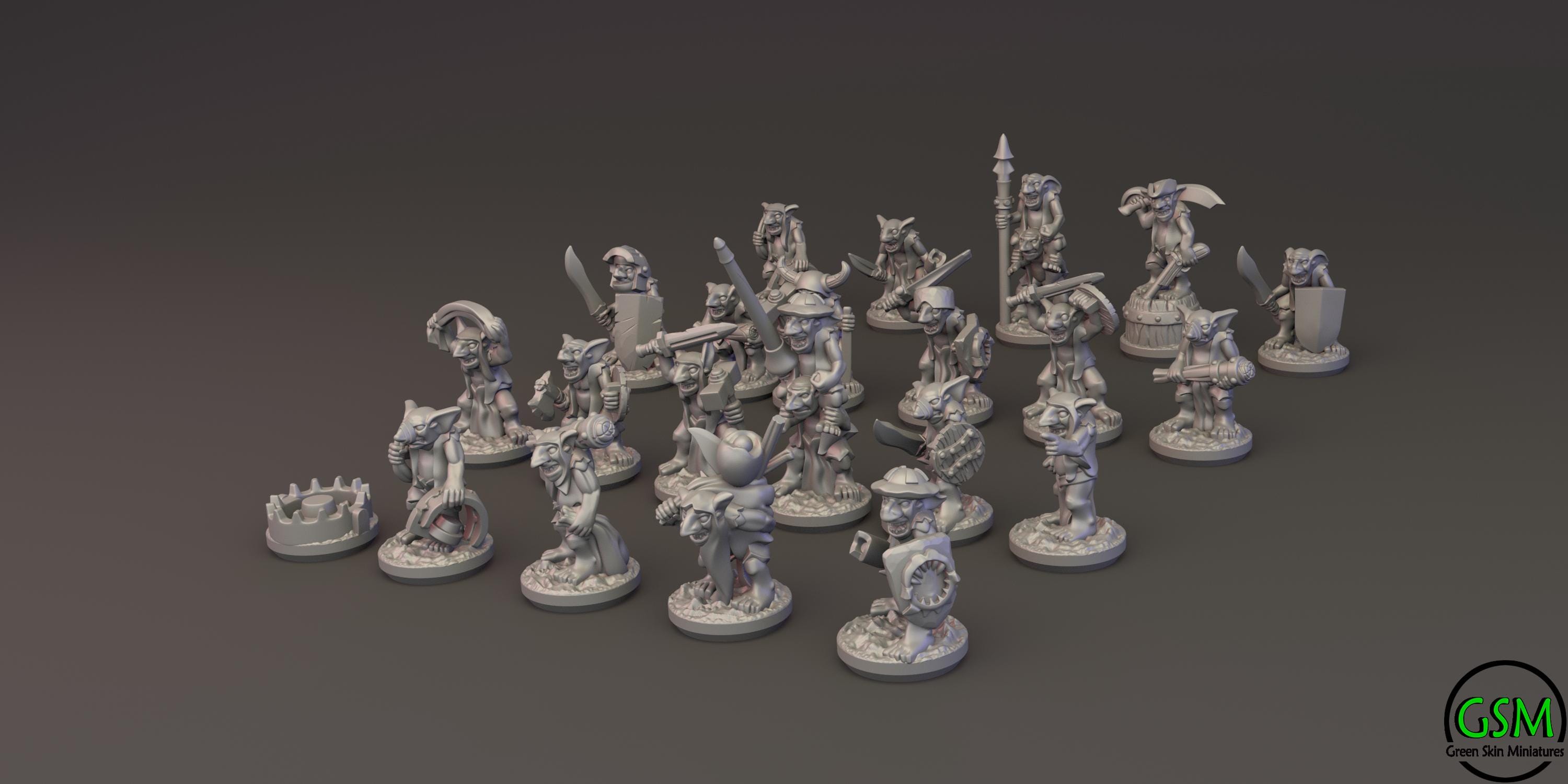 Ogre Tribes Goblin Warriors (10mm Warmaster) by Green Skin Miniatures ...