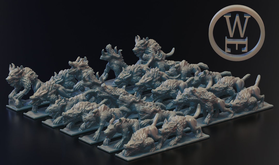 Beastkin Demon Hounds (10mm Warmaster) by Wakes Emporium - Etsy