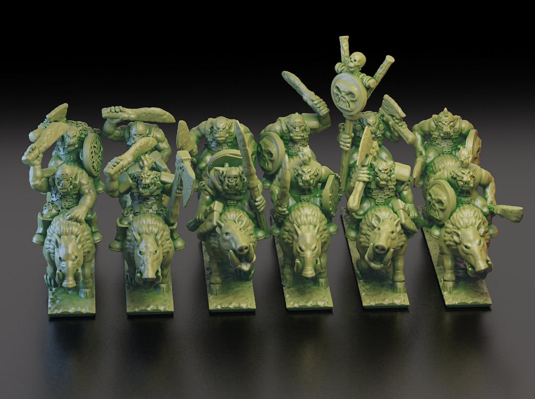Orc Boar Rider Warriors Specifically Designed for 10mm (warmaster) by ...