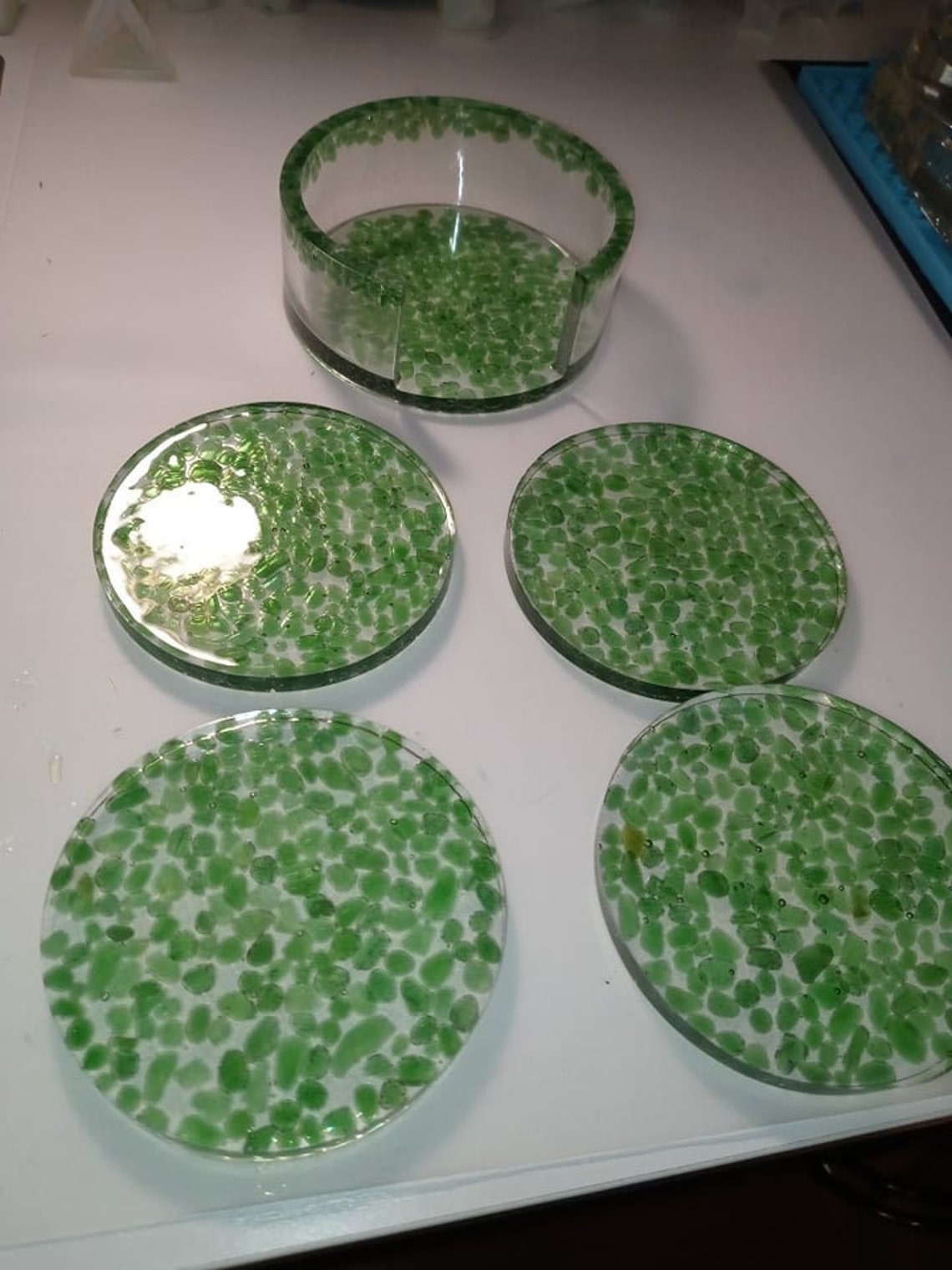 4 Pack of Coaster With Holder - Etsy