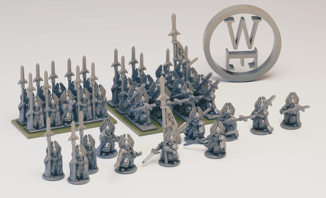 White Tree Royal Guard Infantry (10mm Warmaster) by Wakes Emporium - Etsy
