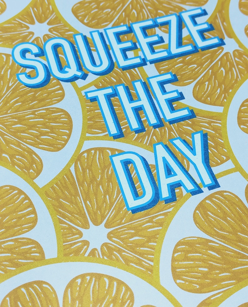 Poster Squeeze the Day A4 Format Illustration Wall - Etsy