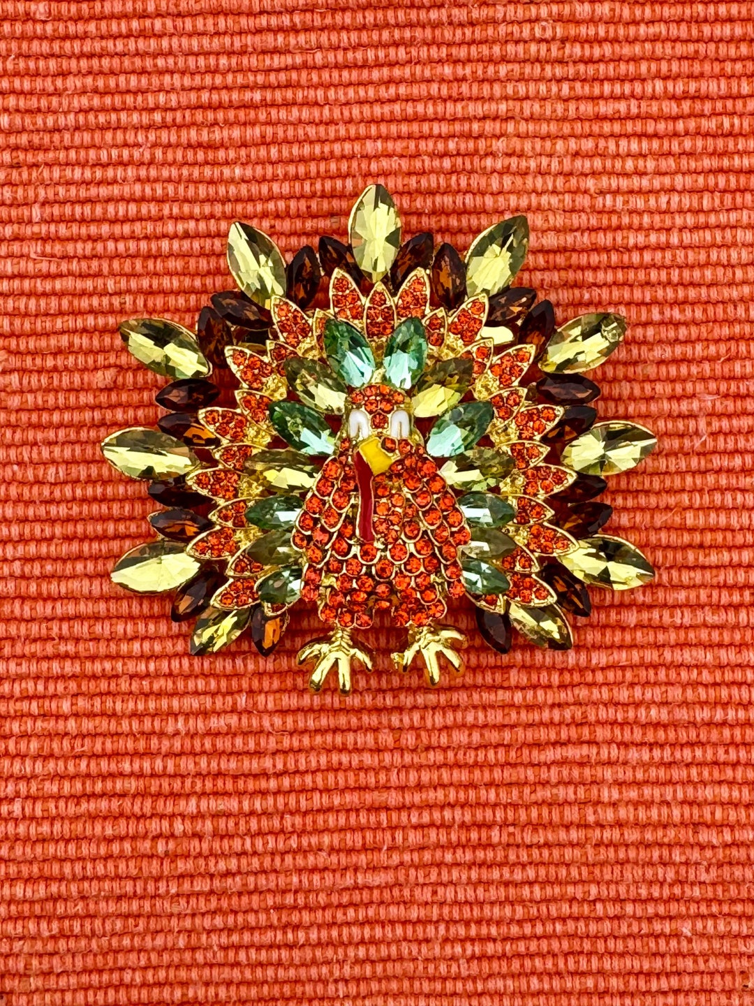 TURKEY Brooch and Pendant Combination Autumn Array of Colors- Signed ...