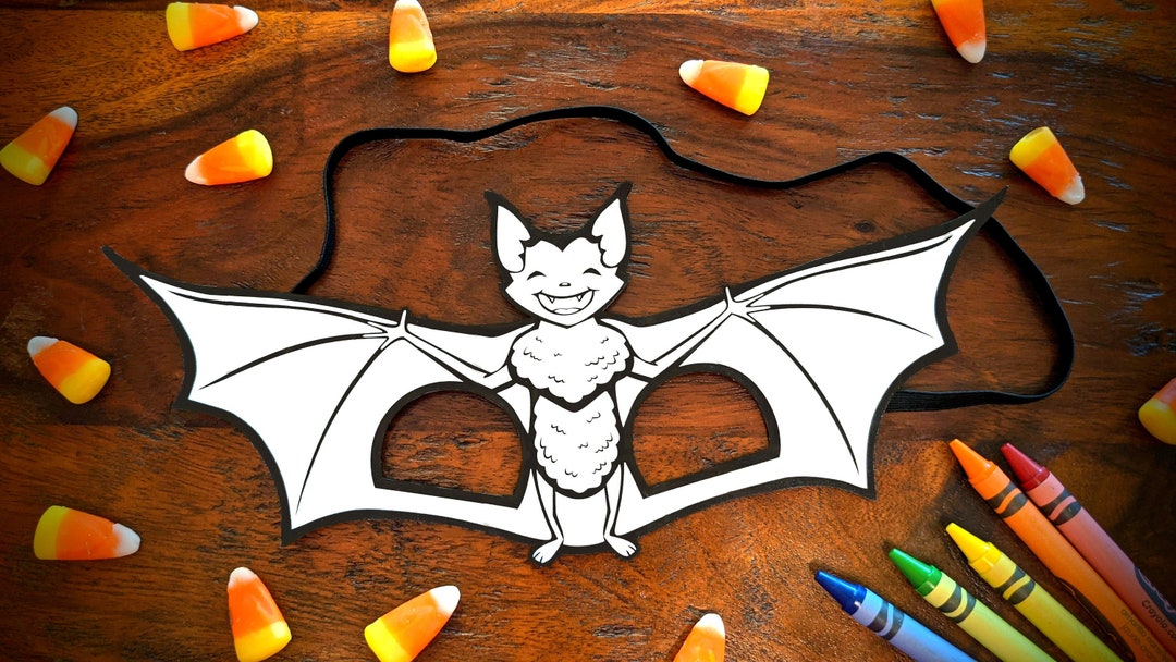 Halloween Bat Mask | Printable Coloring Activity for Kids | Children's ...
