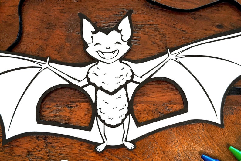 Halloween Bat Mask | Printable Coloring Activity for Kids | Children's ...