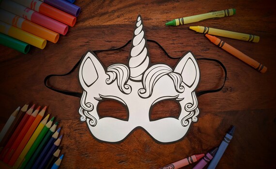 Unicorn Mask Printable Coloring Activity for Kids | Etsy