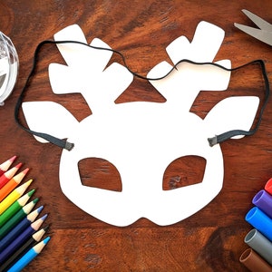 Christmas Reindeer Mask | Printable Coloring Activity for Kids ...