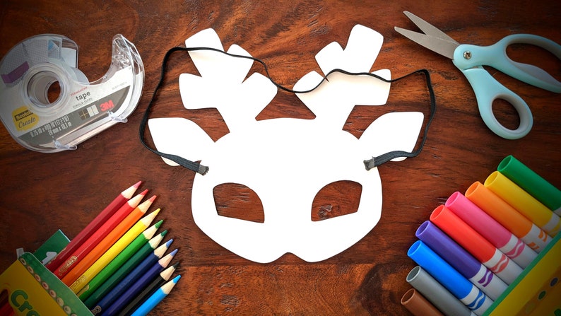 Christmas Reindeer Mask | Printable Coloring Activity for Kids ...