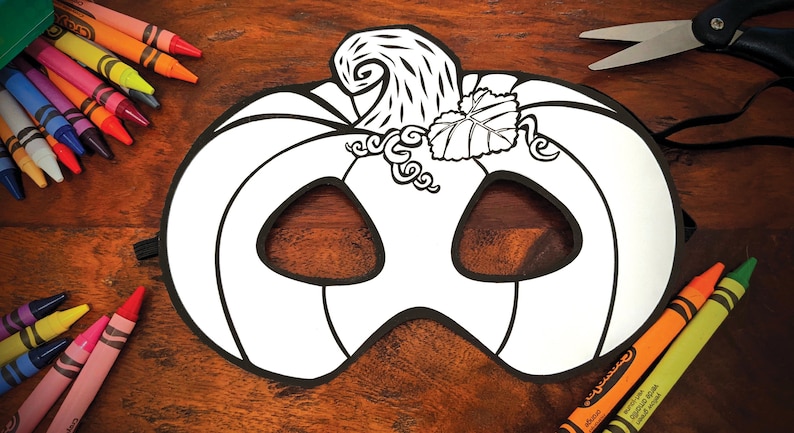 Halloween Pumpkin Mask | Printable Coloring Activity for Kids ...