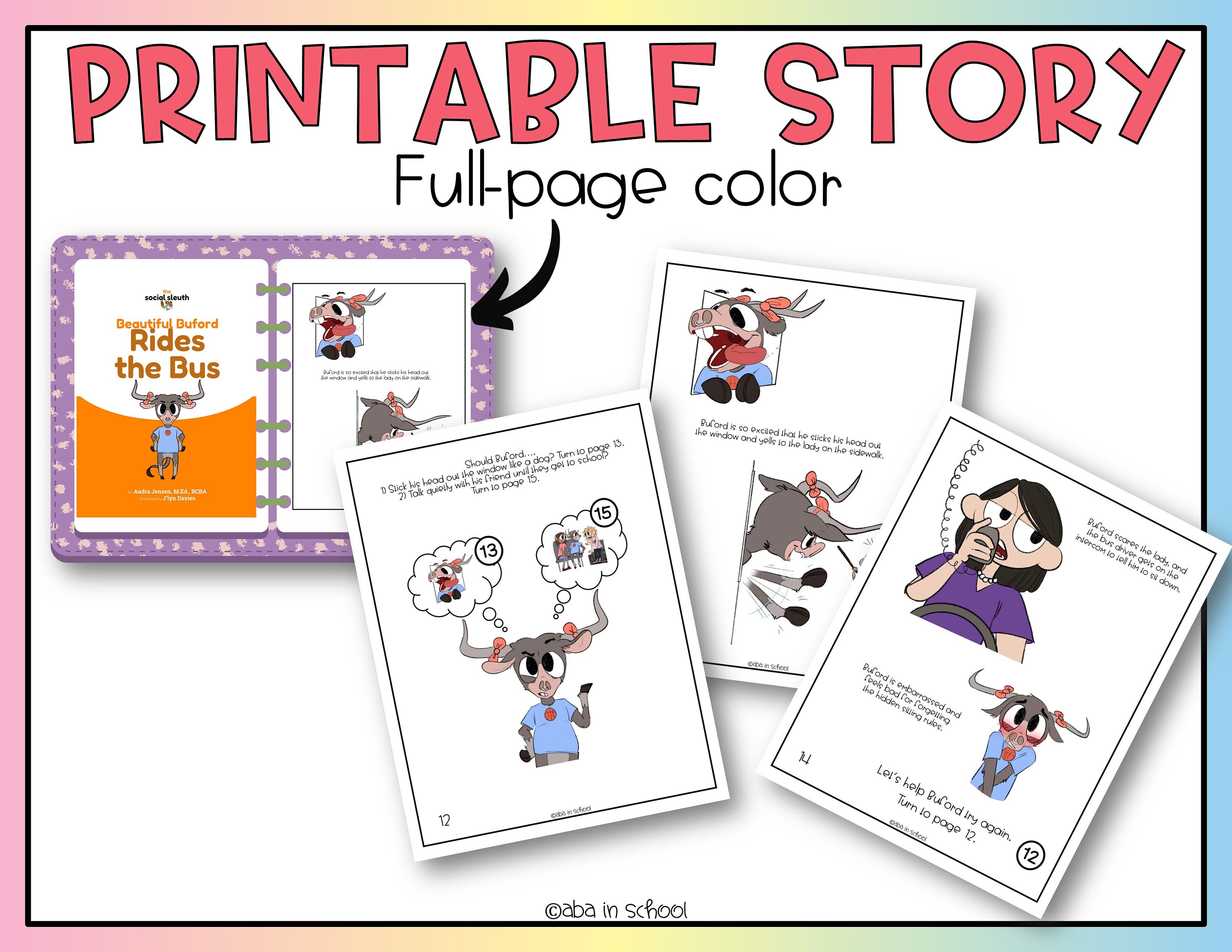 Social Skills Story BUS SAFETY Activity Social Emotional Learning ...