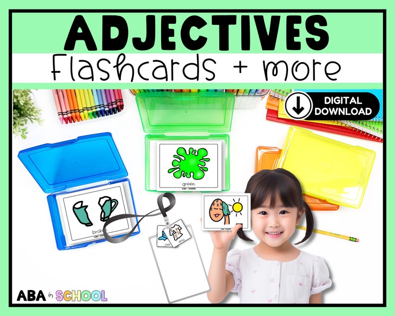 Tarjetas didácticas de adjetivos para actividades de tarjetas de tareas ...