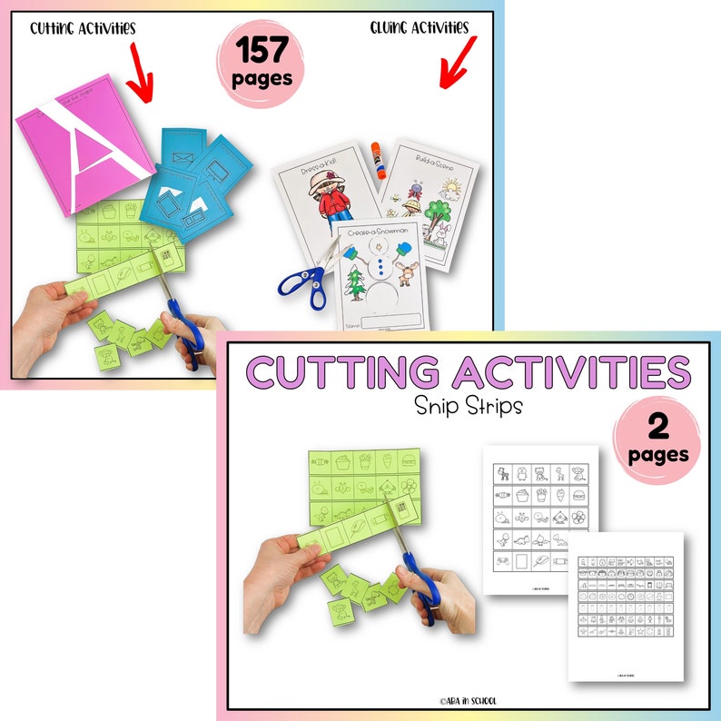 Cutting Activities and Gluing | Fine Motor Skill Activity | OT and ...