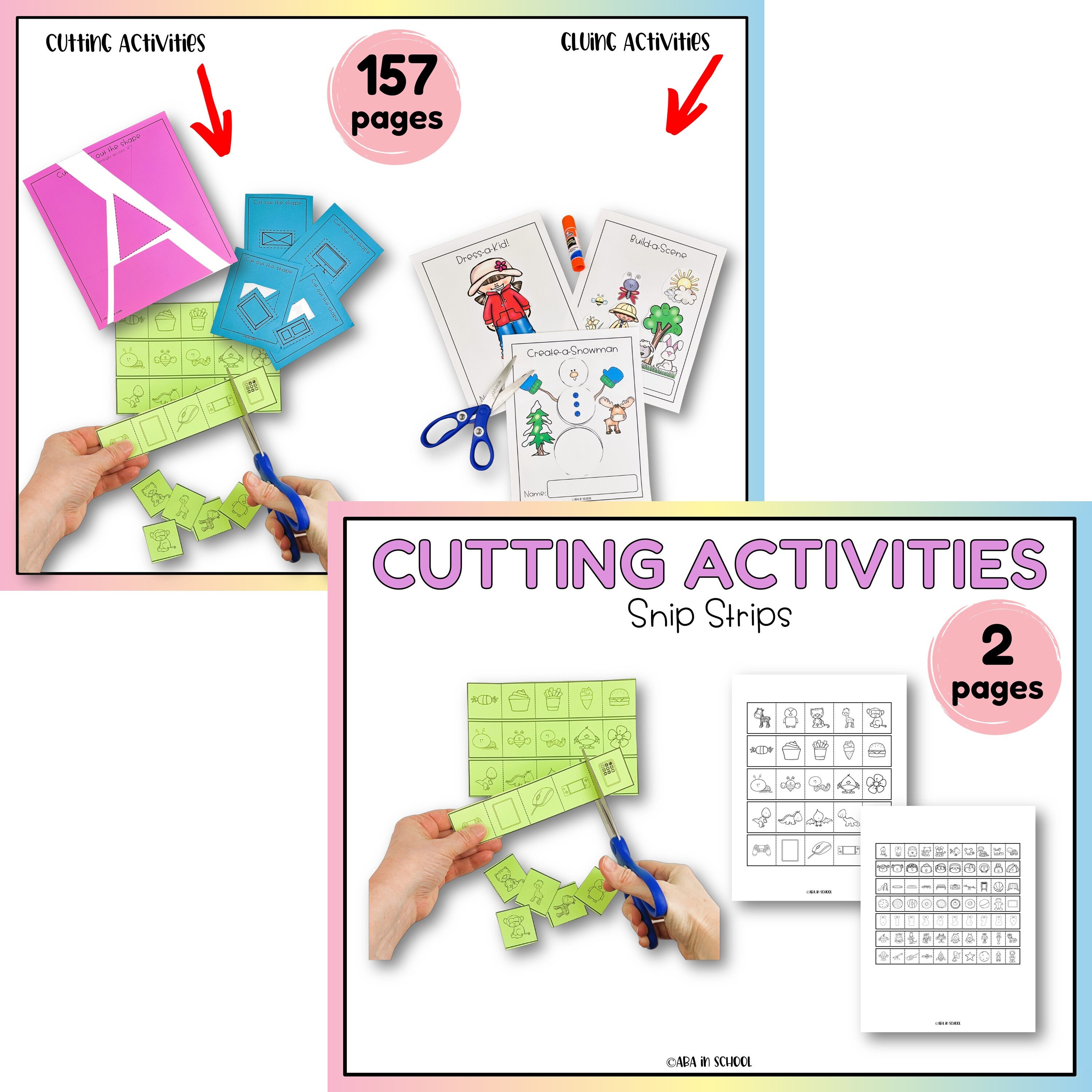 Cutting Activities and Gluing | Fine Motor Skill Activity | OT and ...