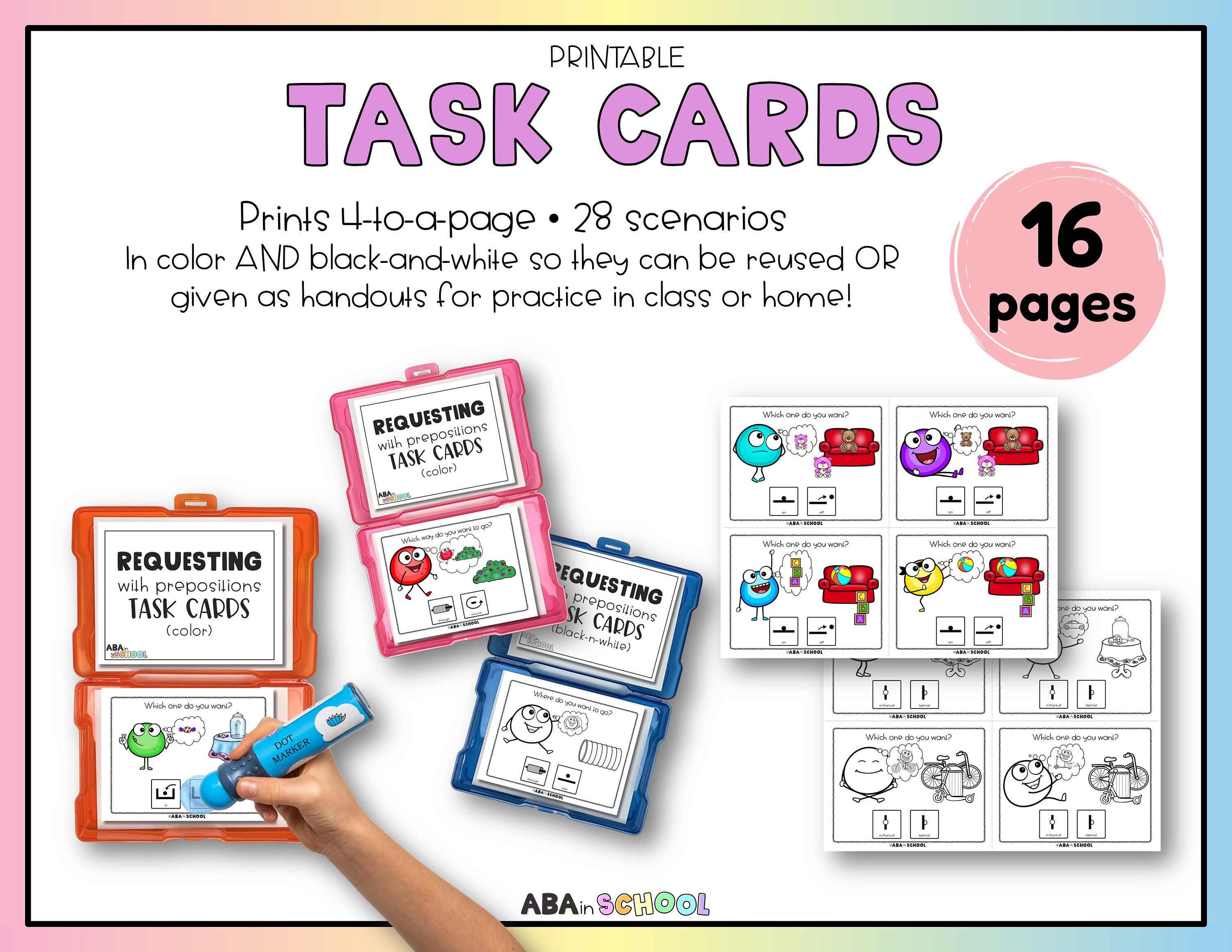 Activities Requesting Speech Therapy Prepositions Special Education and ...