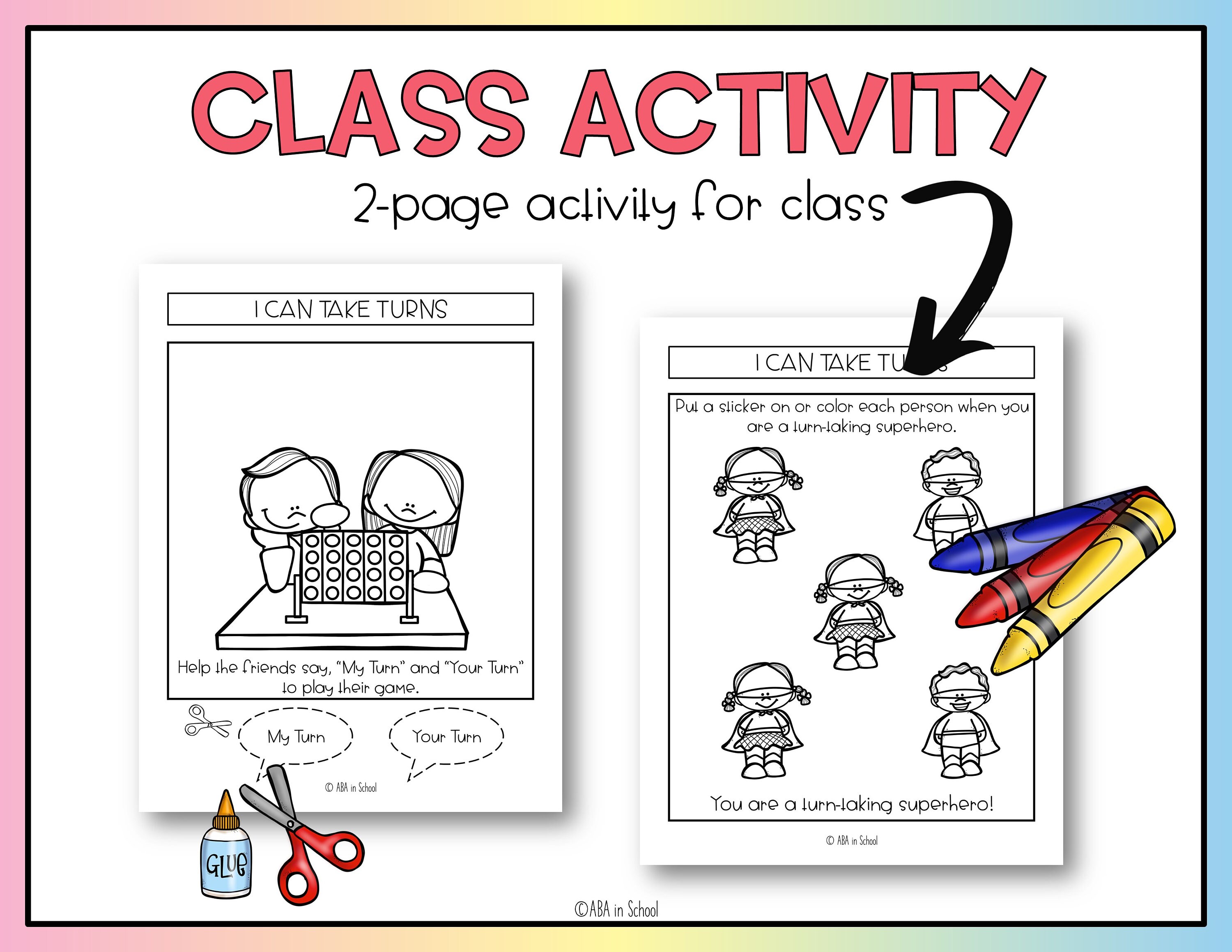 I CAN TAKE TURNS Preschool Social Skills Story Sportsmanship Social ...