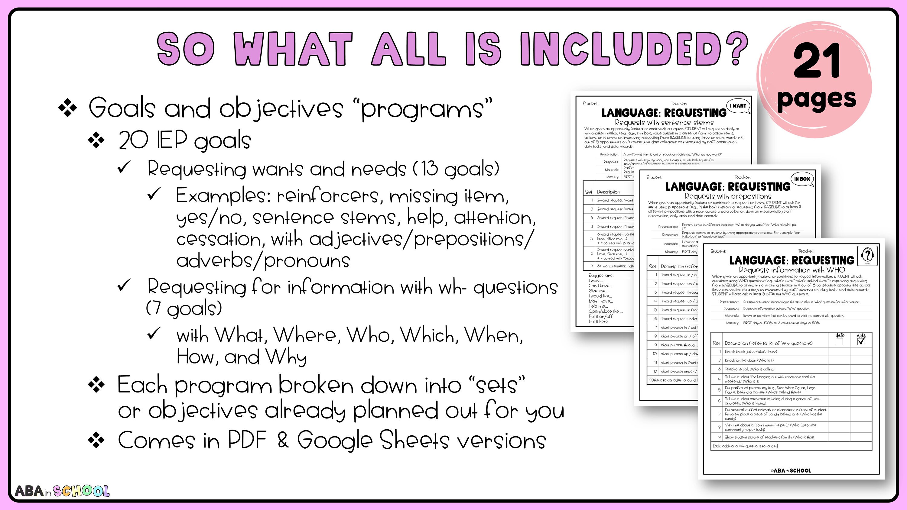 Activities Requesting Speech Therapy IEP Goals and Objectives Tracking ...