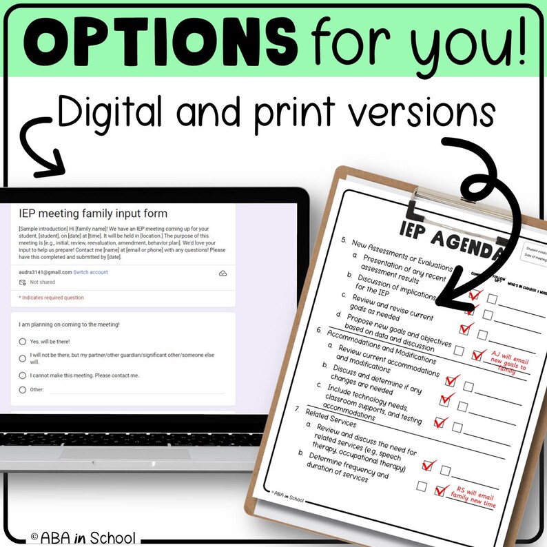 Editable IEP Meeting Agenda & Parent Input Forms (digital Download) - Etsy